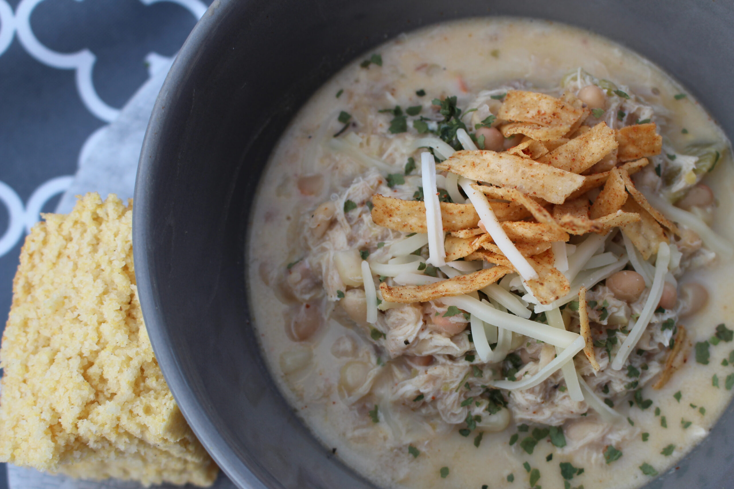 Creamy White Chicken Chili Chowder + Grief Comes in Waves - Burnt Apple