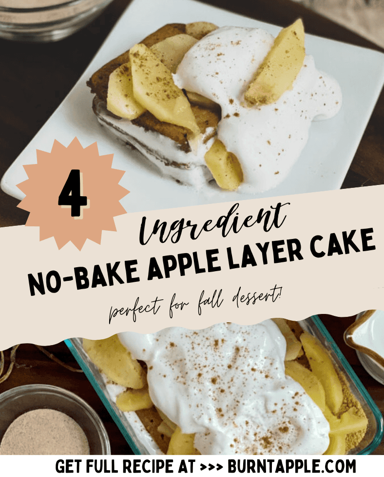 4 Ingredient No Bake Apple Layer Cake - Burnt Apple