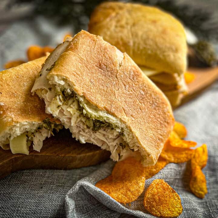 Pesto Provolone Turkey Sandwich Recipe - Burnt Apple